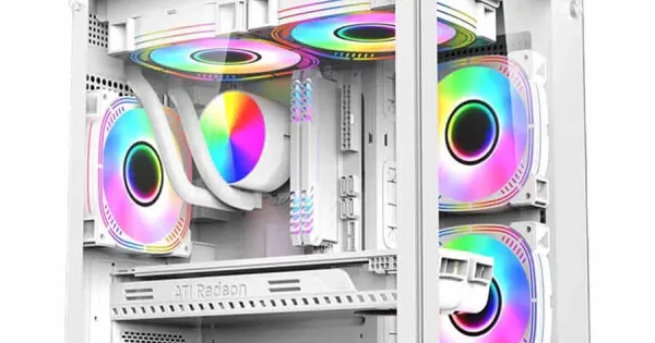 PC Power ICE CUBE V2 WH ARGB Mini Tower White Micro-ATX Gaming Desktop ...